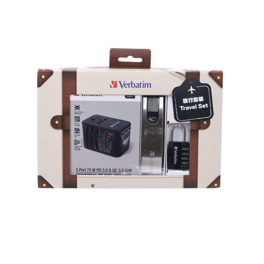 VERBATIM Giftset-Adaptor&Scale&Lock-Black – LOG-ON (Corporate Program)